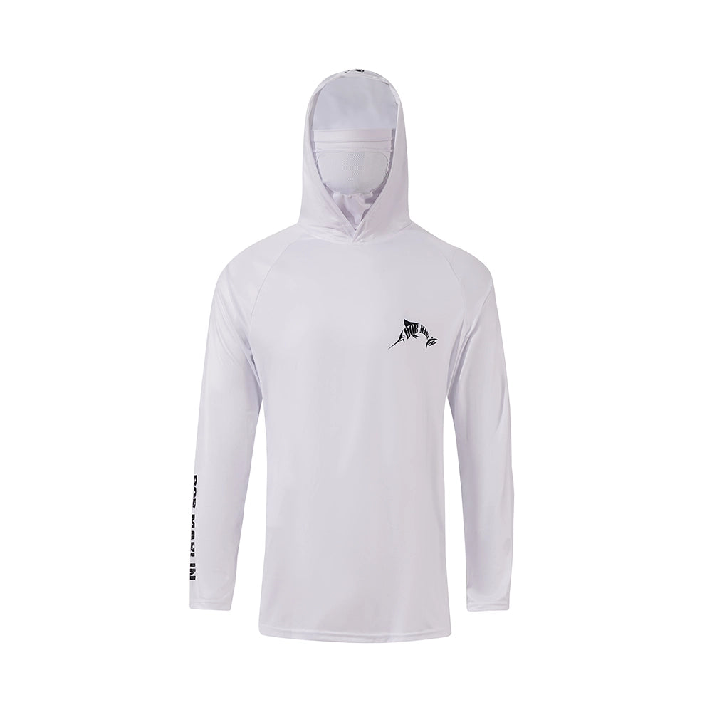 Performance Hoody With Built-in Face Mask Natty King White – BobMarlinGear